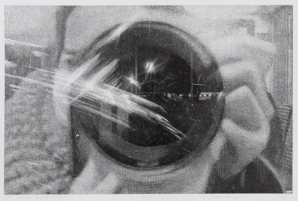 Olesya Dzhuraeva - Dissolve into the Moment - Linocut - 2024 — Mesh Art ...