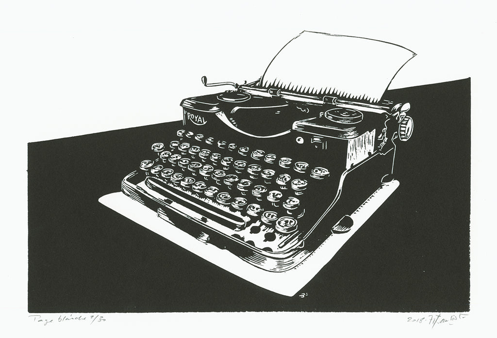 Helene Bautista: Blank Page/Page Blanche - linocut - 2018 — Mesh Art ...