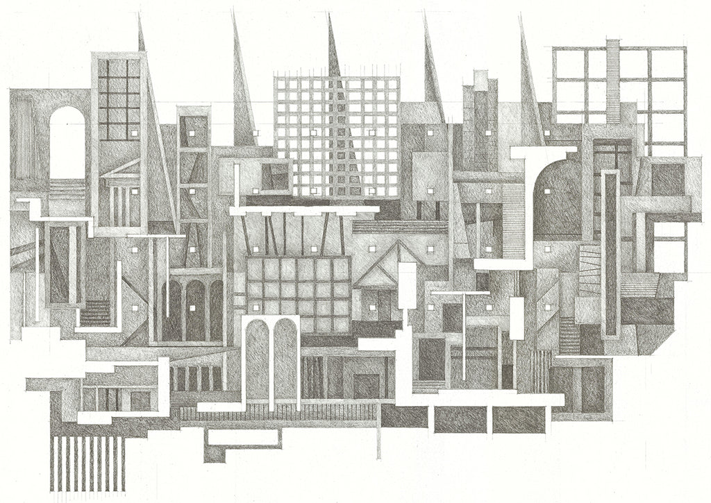 John W Cline: Untitled B. black and white geometric abstraction. — Mesh ...